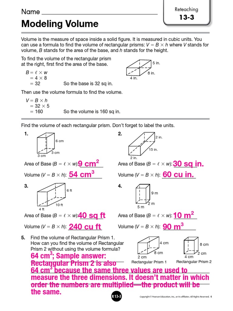 Volume Of A Rectangular Prism Worksheet