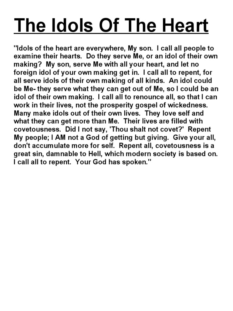 The Idols of The Heart | PDF