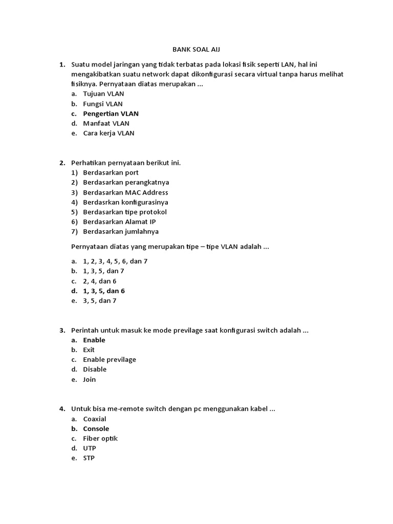 Bank Soal AIJ | PDF