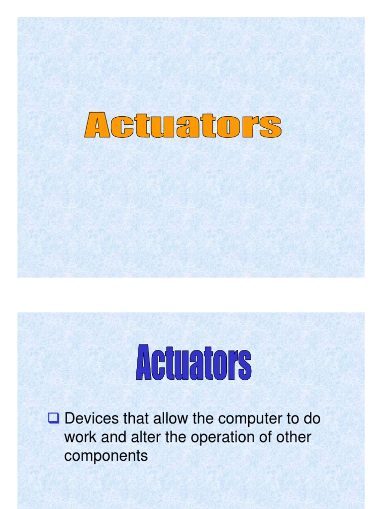 Actuators | PDF | Fuel Injection | Ignition System