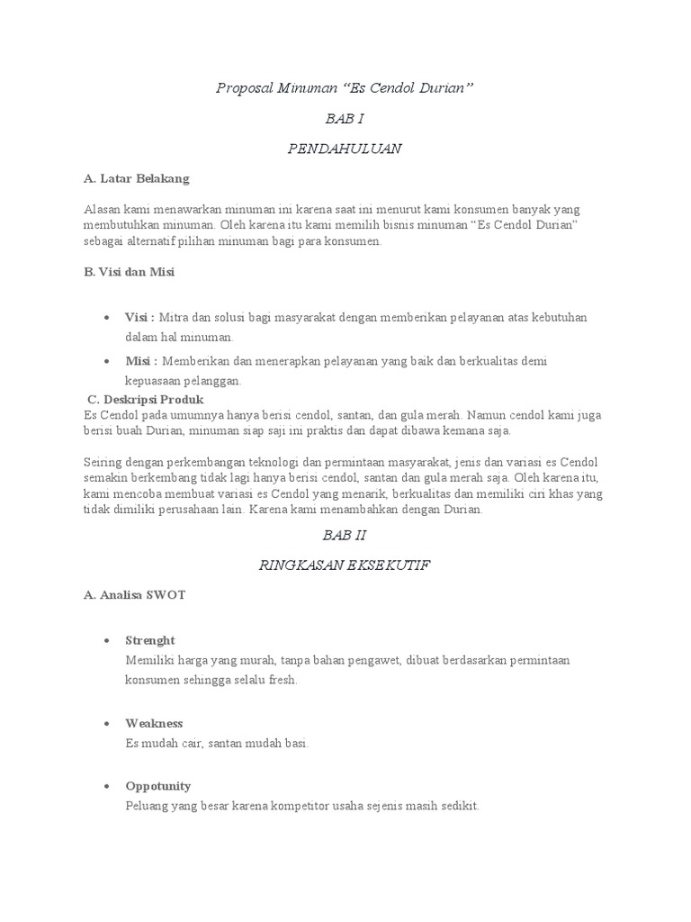 Proposal Minuman | PDF