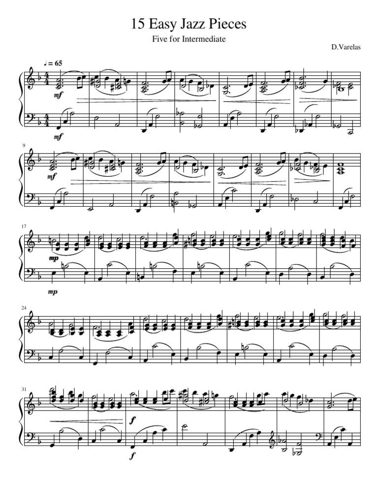 15 Easy Jazz Pieces: Five For Intermediate | PDF