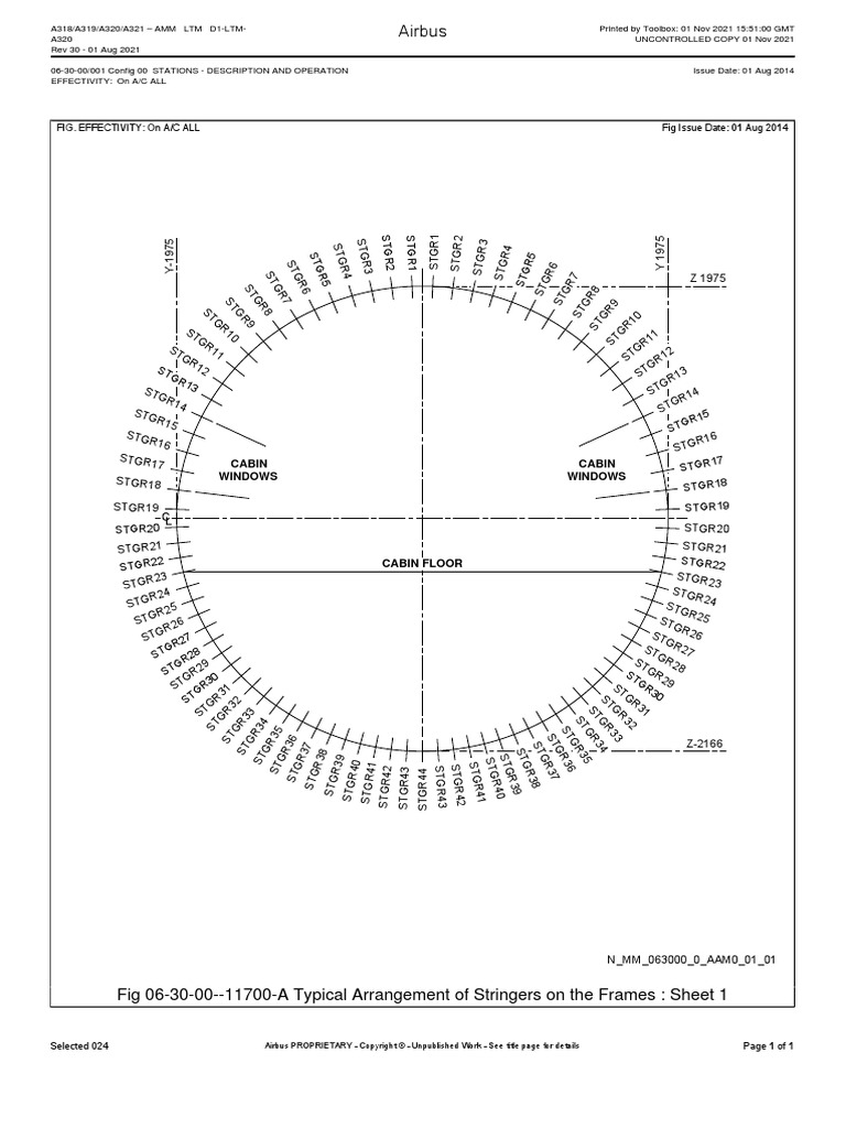 Fig 06-30-00 - 11700-A Typical Arrangement of Stringers On The Frames ...