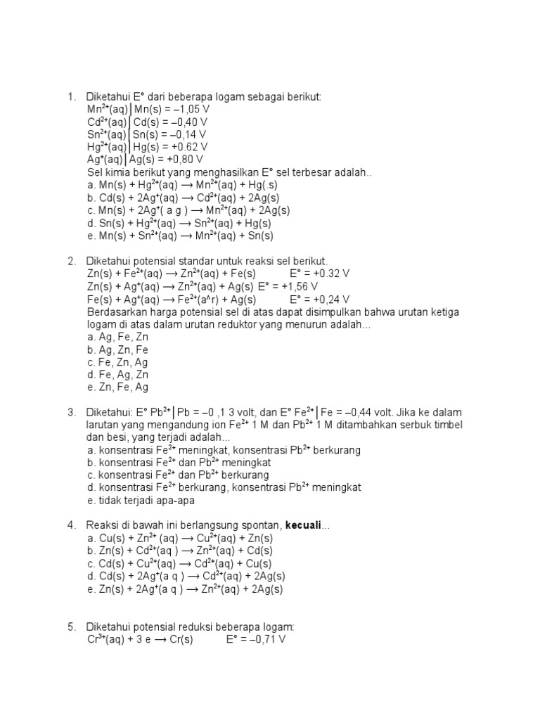 PH Sel Volta Kelas XLL | PDF