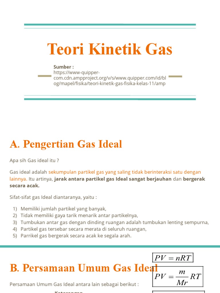 Rangkuman Teori Kinetik Gas Ideal | PDF