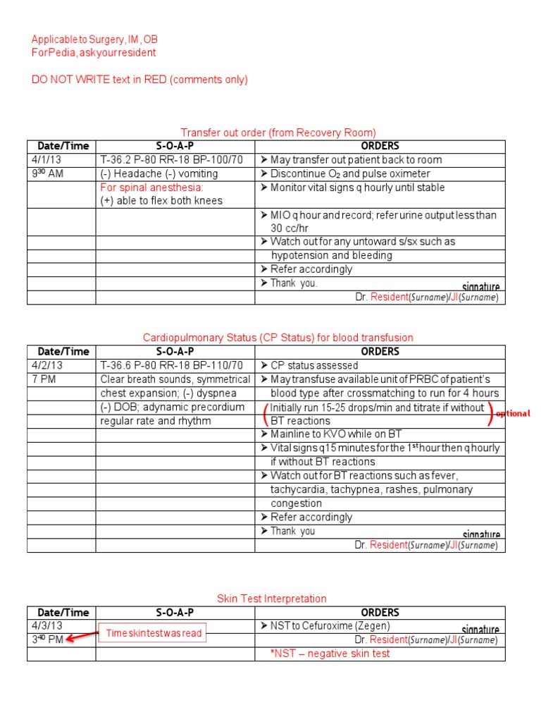 JI Chart Orders | Download Free PDF | Physiology | Diseases And Disorders