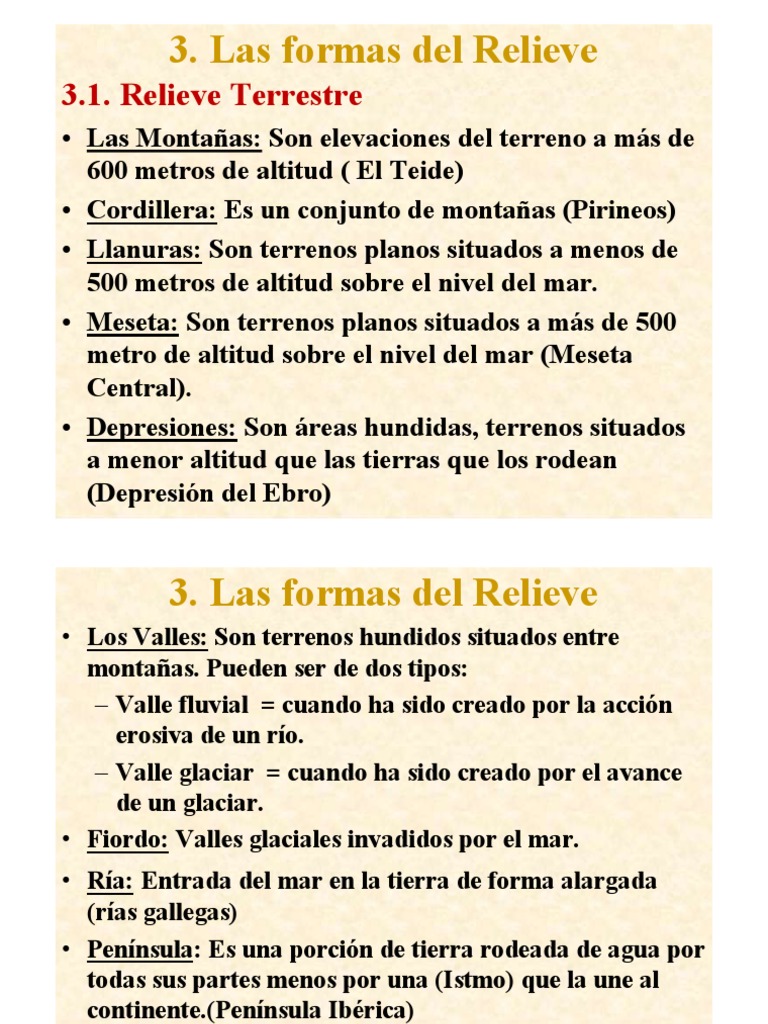 Actividad Formas Del Relieve | PDF