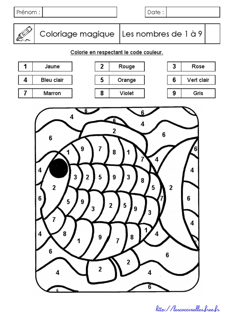 Coloriage magique à code couleur | PDF | Jaune | Traitement d'image