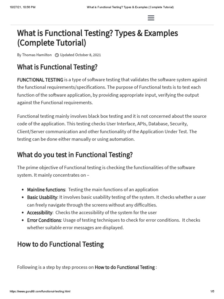 66what Is Functional Testing - Types & Examples (Complete Tutorial ...