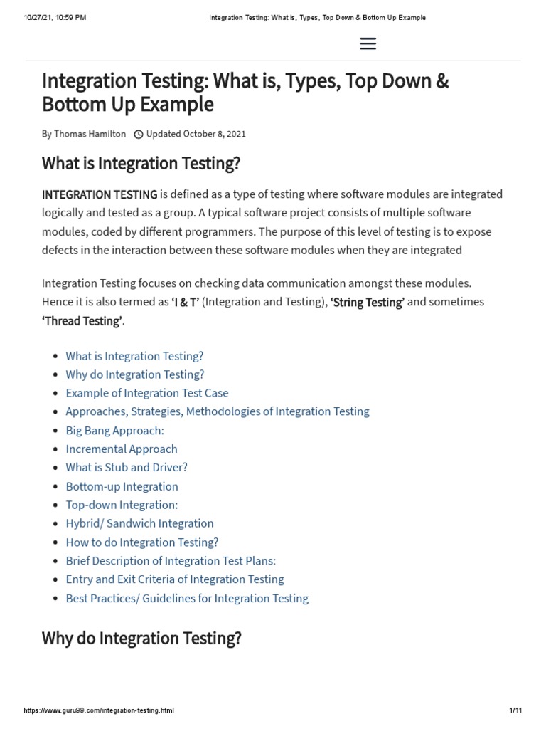 102integration Testing - What Is, Types, Top Down & Bottom Up Example ...