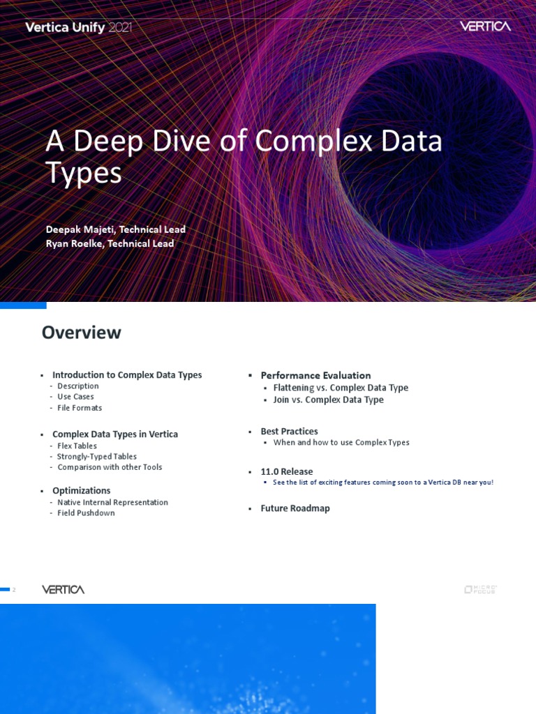Vertica Unify 2021 - A Deep Dive of Complex Data Types | PDF | Array Data Structure | Integer ...