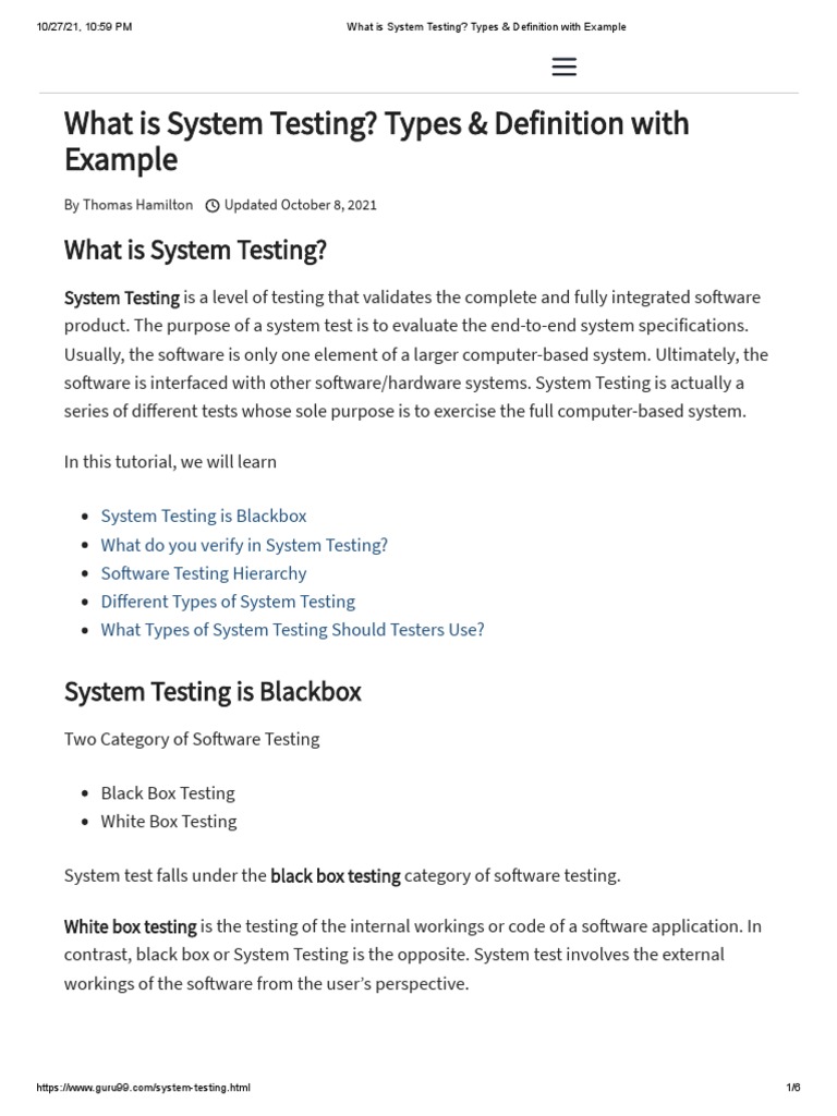 103what Is System Testing - Types & Definition With Example | PDF ...