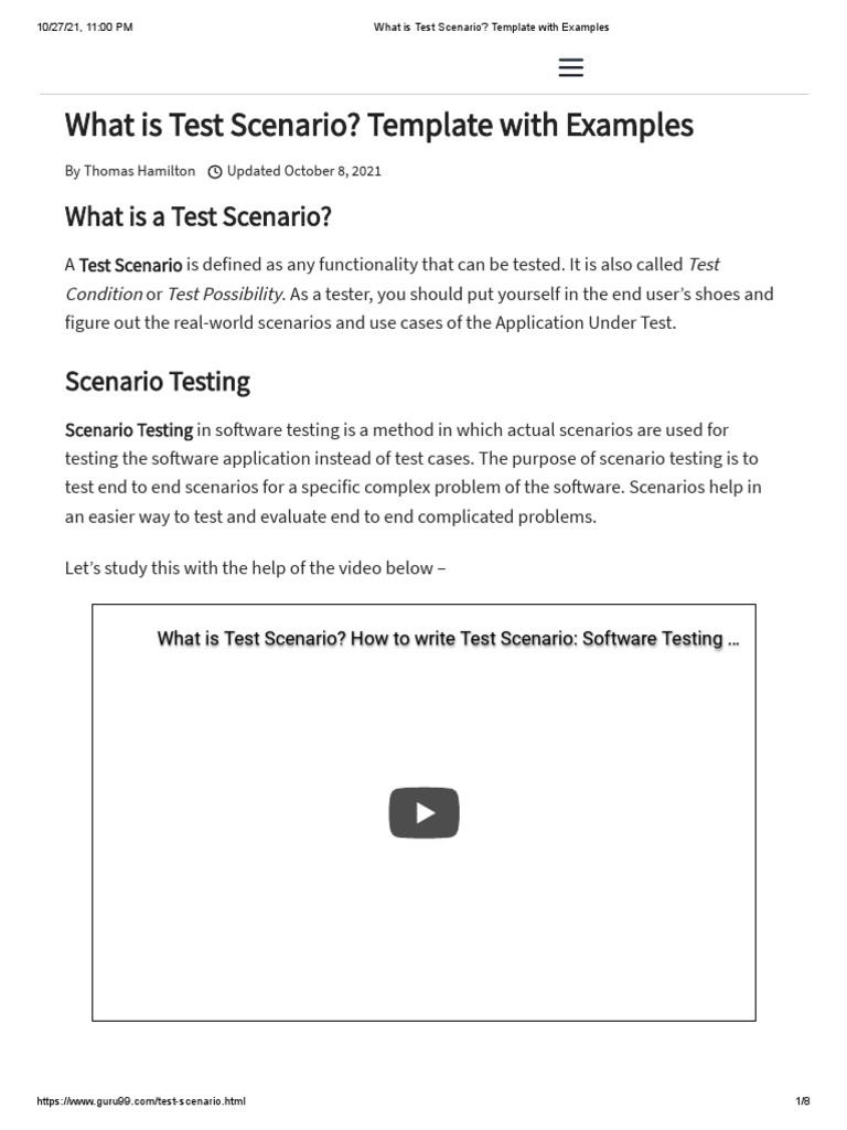 Test Scenario Guide with Examples | PDF | Software Testing | Use Case