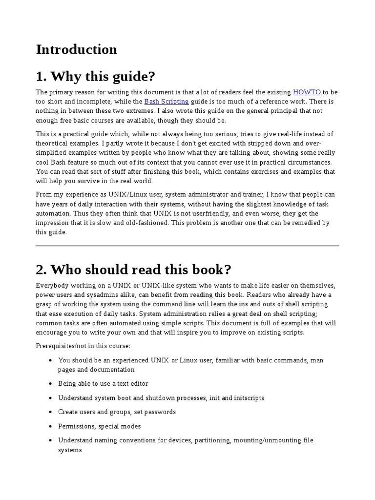 Linux Bash Beginners Guide | PDF