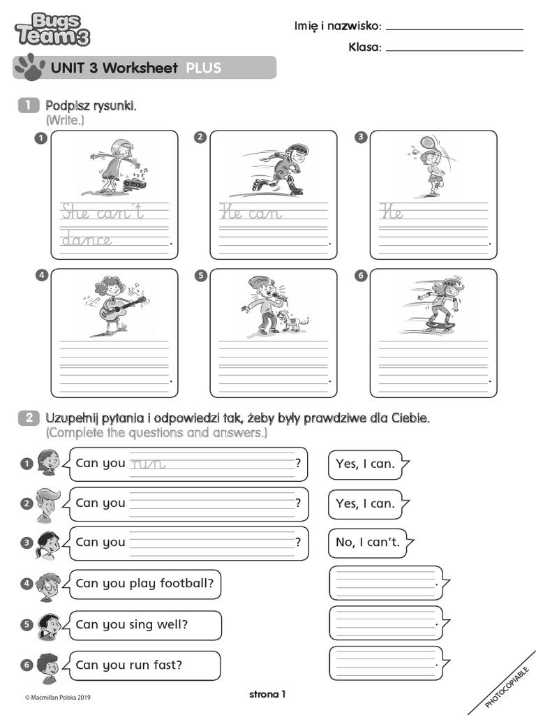 BugsTeam3 Unit 3 PB Worksheet Plus | PDF