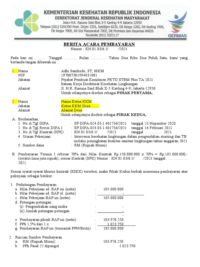 FORMAT BAP TERMIN 2 STBM Plus | PDF