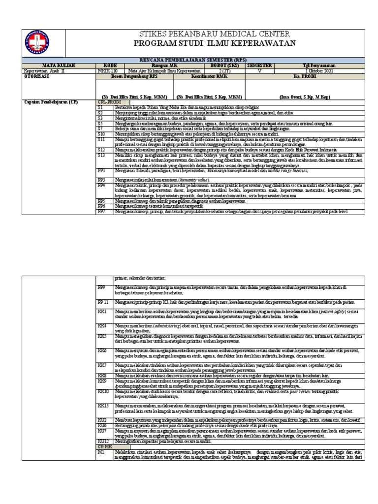 RPS Kep Anak 2 | PDF