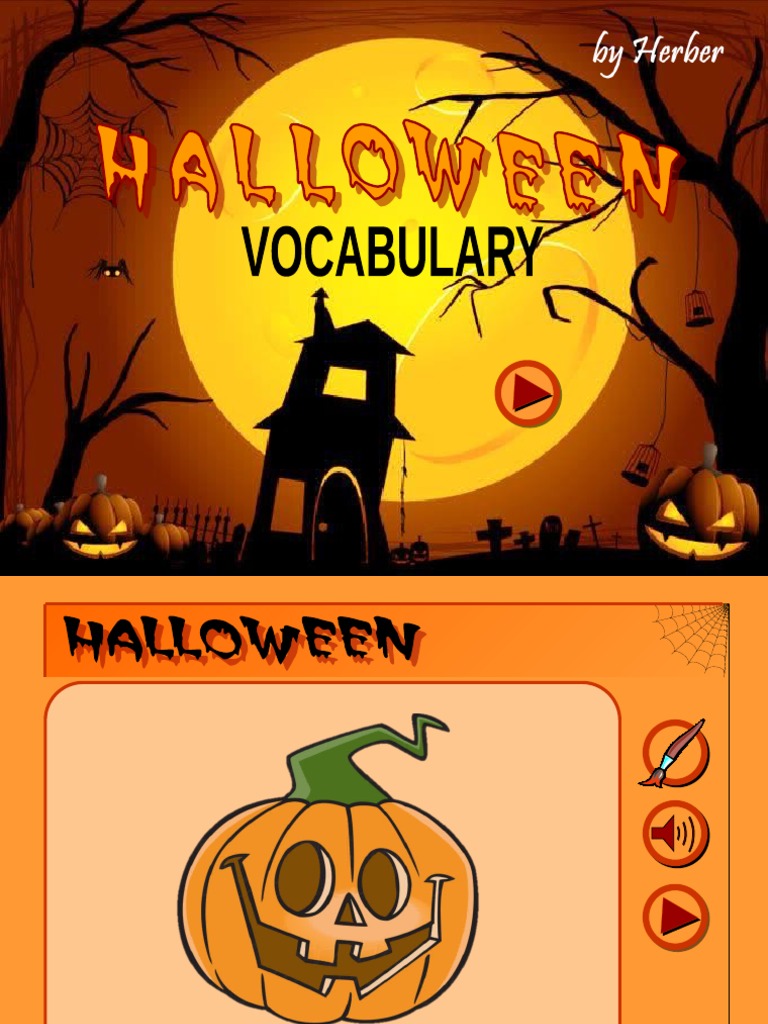 Halloween Vocabulary Flashcards Fun Activities Games Picture Dictionari ...