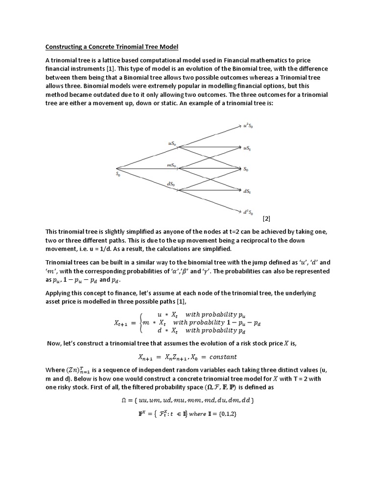 Constructing a Concrete Trinomial Tree Model for Pricing Financial Instruments with No Arbitrage ...
