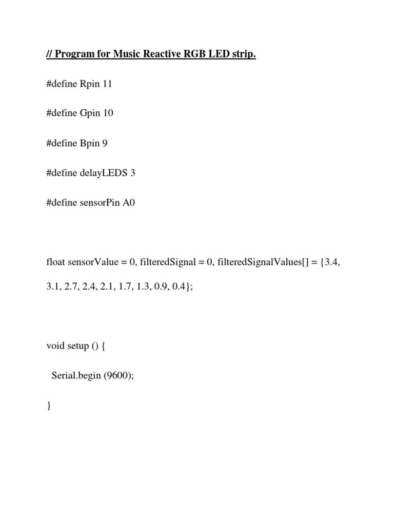 Music Reactive RGB LED Strip | PDF | Low Pass Filter | Electronics