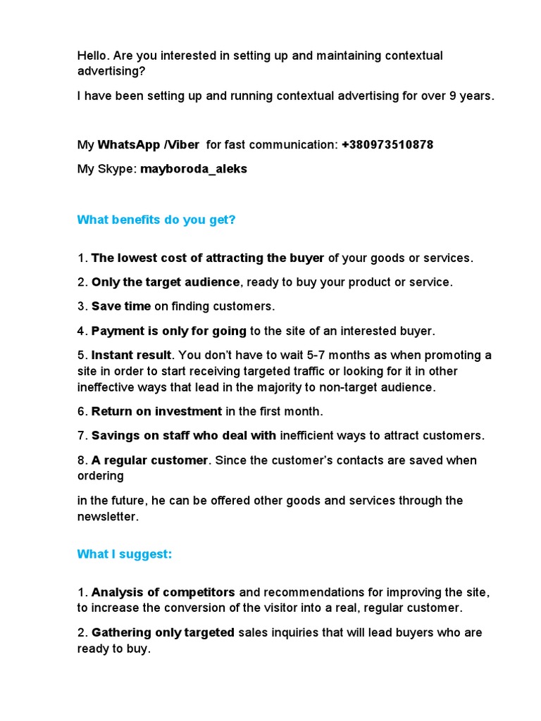 Offer - Contextual Advertising | PDF | Advertising | Business Process