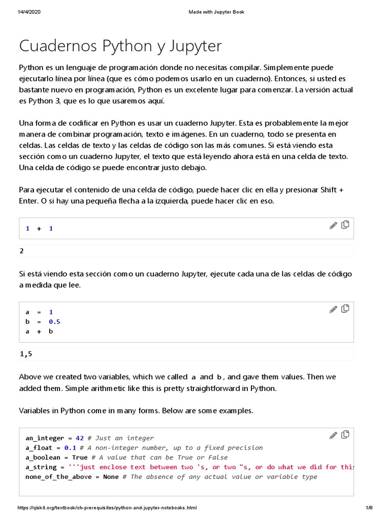 Cuadernos Python Y Jupyter Pdf Python Lenguaje De Programación 4418