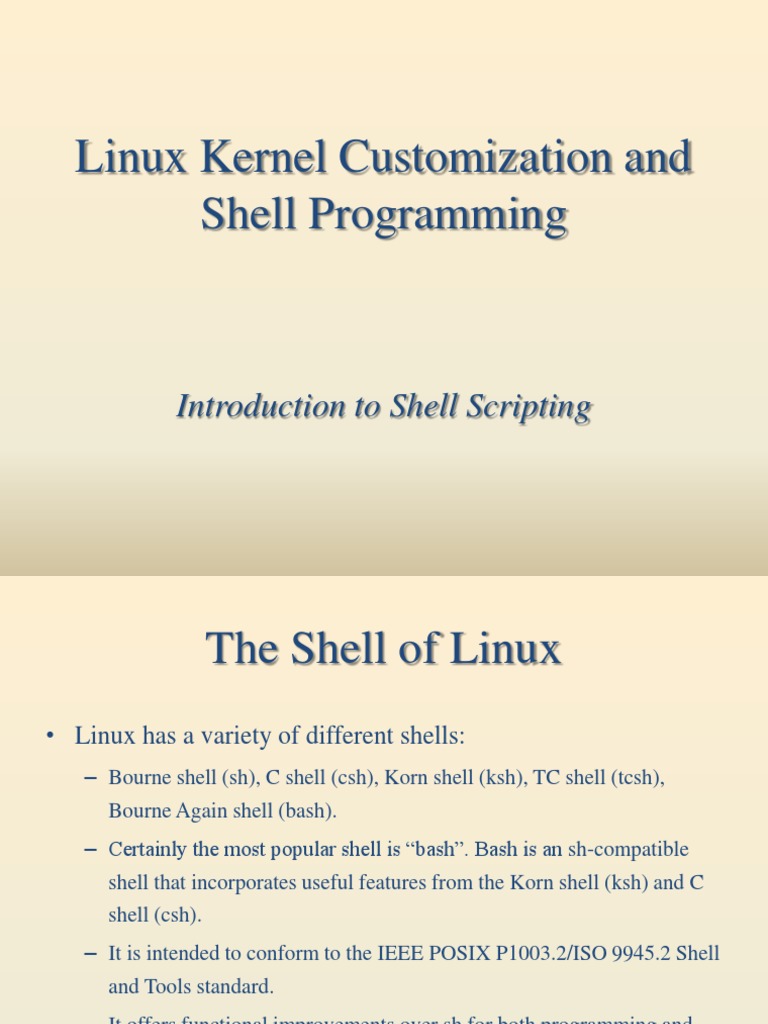 Introduction To Shell Scripting Pdf Scripting Language Computer Architecture