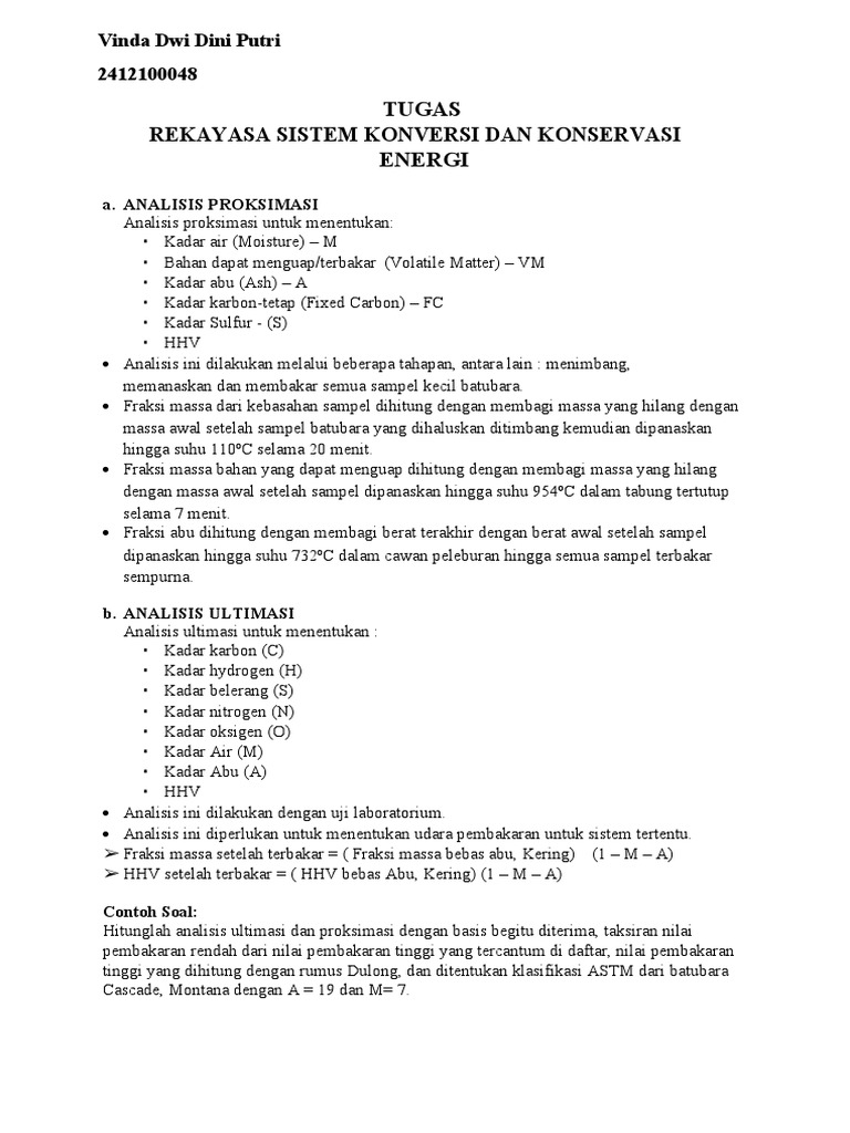 Analisis Proksimasi dan Ultimasi Batubara | PDF | Metode & Bahan Ajar | Teknologi & Rekayasa