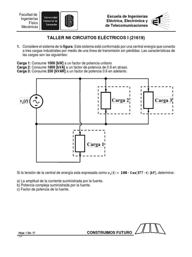 Taller 6 Circuitos Eléctricos I Pdf Energia Electrica Voltaje