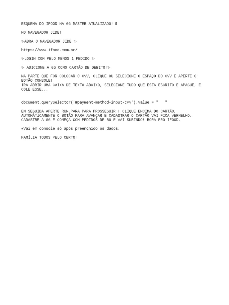 Esquema GG Ifood | PDF