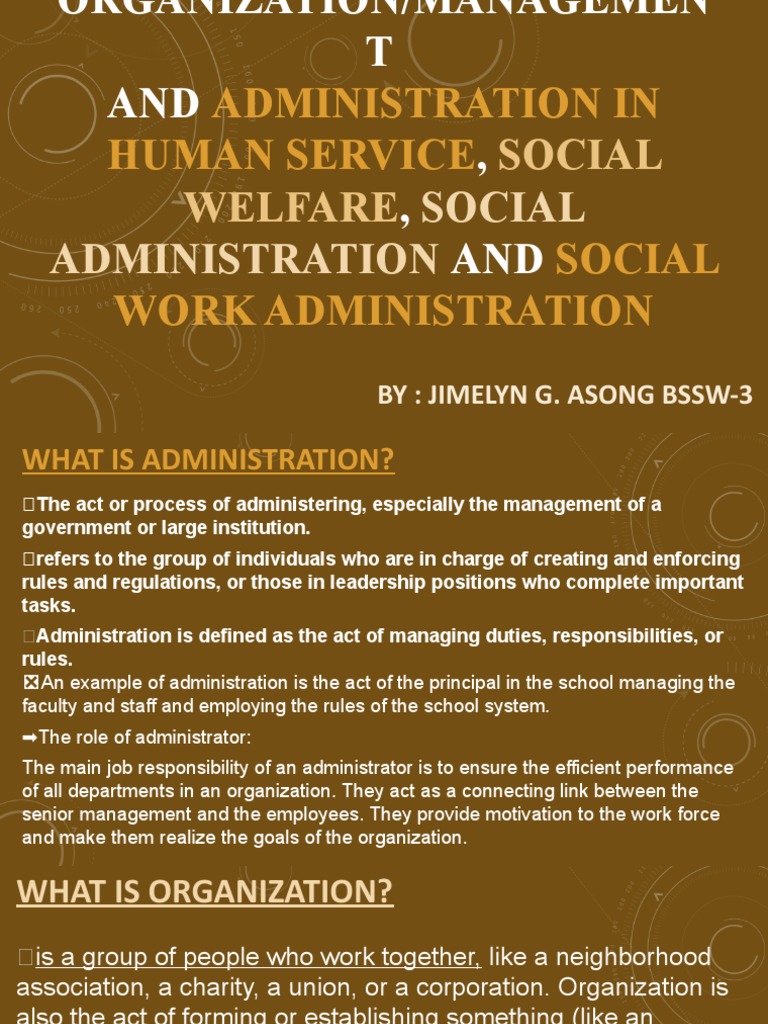 Social Work Administration (Asong) | PDF | Social Work | Human Services
