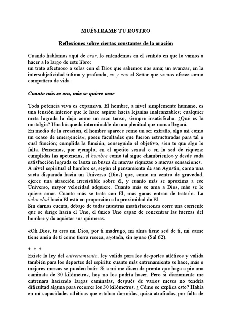 Larranaga Muestrame Tu Rostro | PDF | Oración | Science