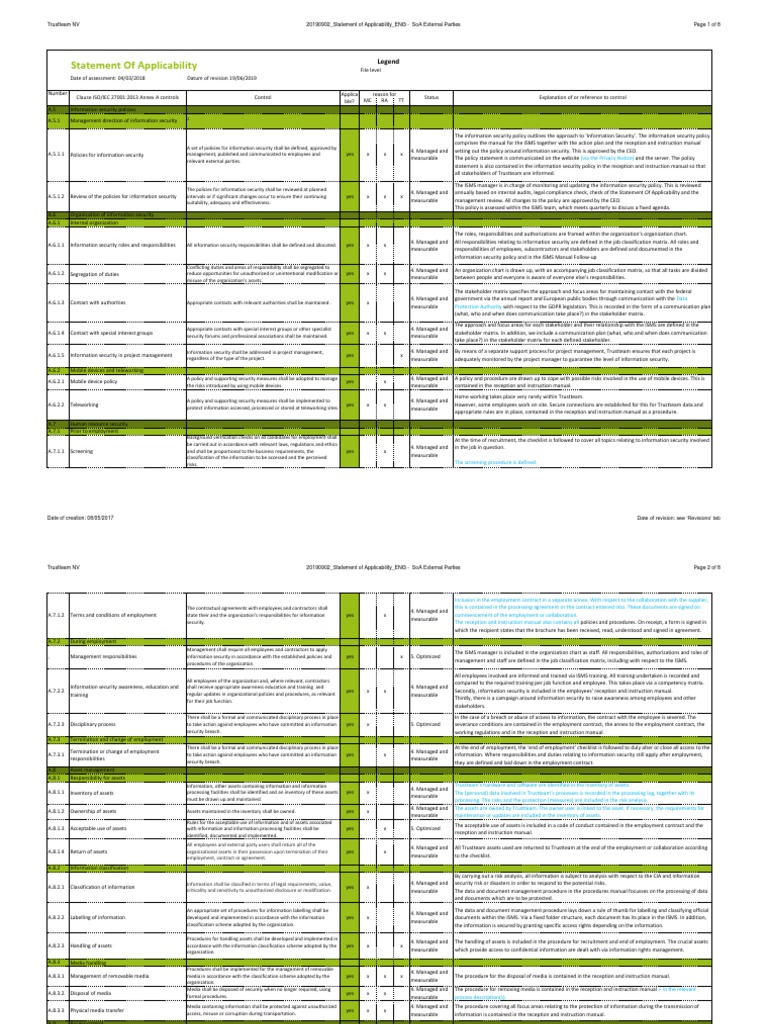 Statement-Of-Applicability Eng | PDF | Information Security | Access ...