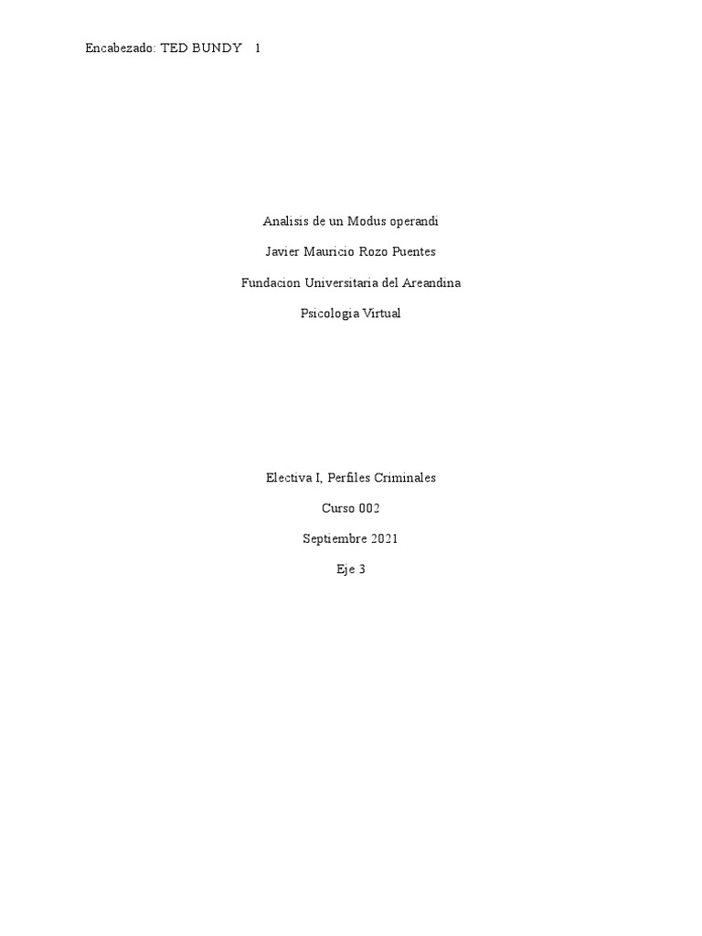 Analisis de Un Modus Operandi | PDF | Ciencias del comportamiento ...