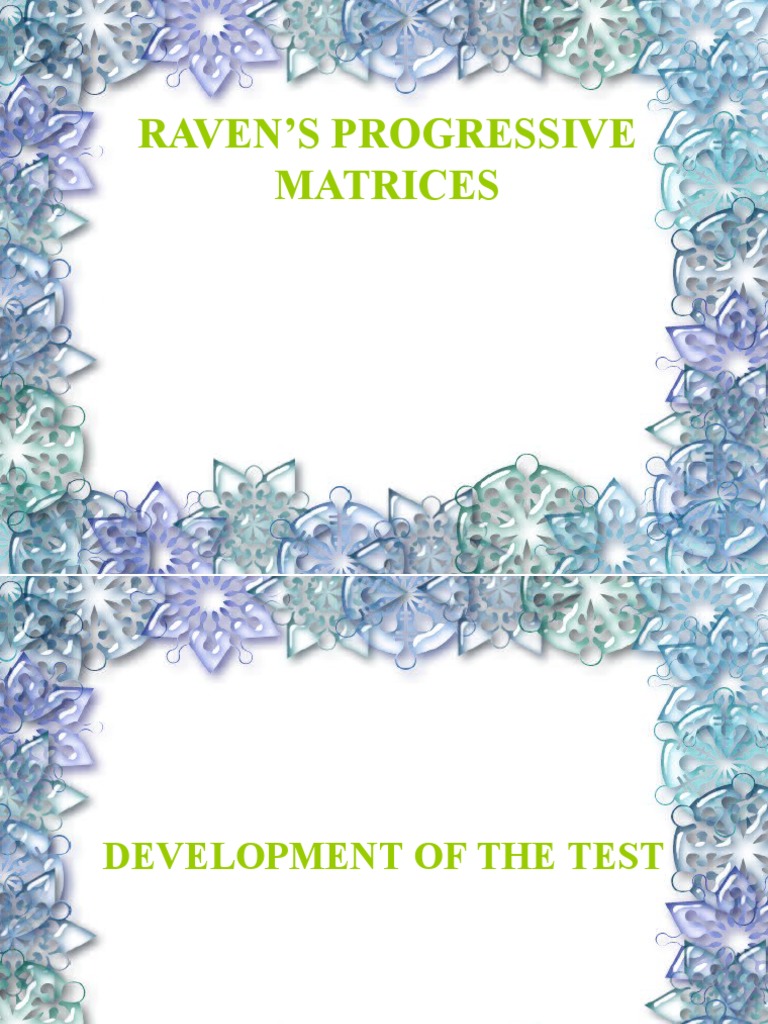 Raven'S Progressive Matrices | PDF | Factor Analysis | Intelligence