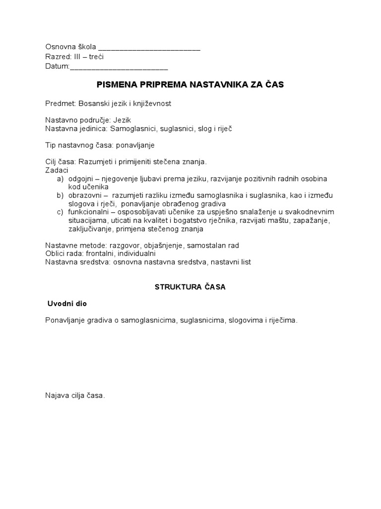 Jezik - Samoglasnici, Suglasnici, Slog I Rijec | PDF