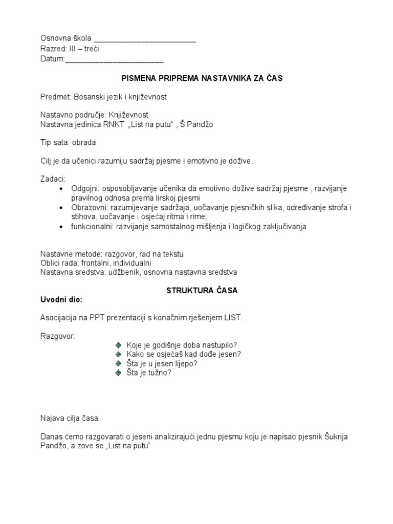 14 RNKT List Na Putu, S Pandzo - Obrada | PDF