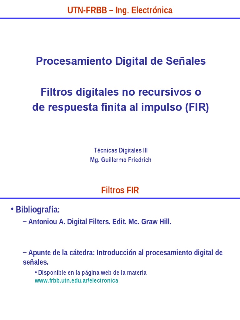 Tipos de Filtros FIR en DSP | PDF | Filtro electronico | Oscilación