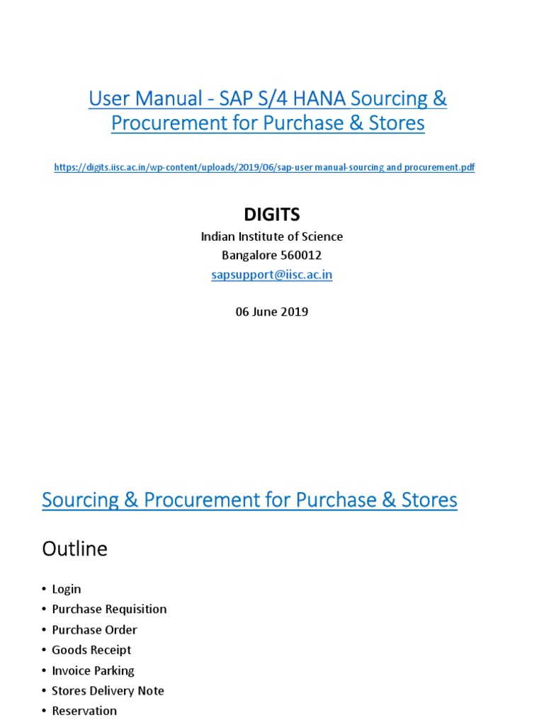 Sap User Manual Sourcing and Procurement 6jun19 | PDF | Receipt | Password