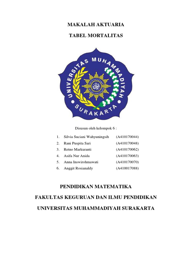 Tabel Mortalitas - Kelompok 6 | PDF