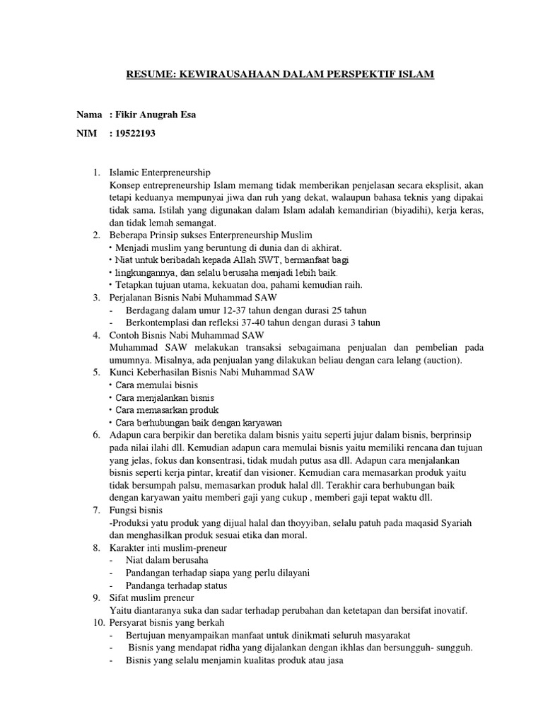 Islamic Entrepreneurship Perspectives: Principles, Ethics and Examples ...