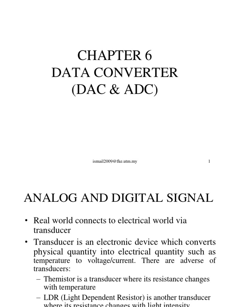 Data Converter (Dac & Adc) : 1 Ismail2009@fke - Utm.my | Download Free ...
