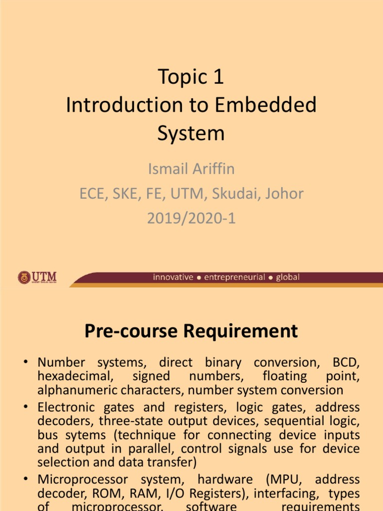 Topic 1 Introduction To Embedded System (ISMAIL - FKEUTM 2020) | PDF | Random Access Memory ...