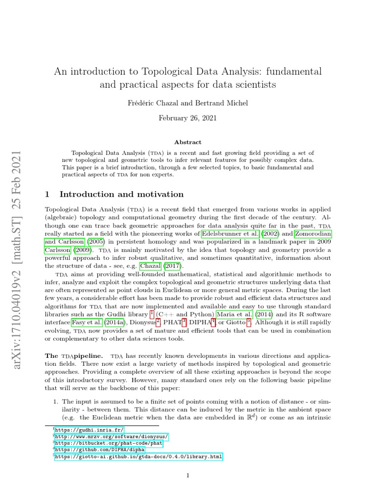 Topological Data Analysis for Data Scientists | PDF | Topology ...