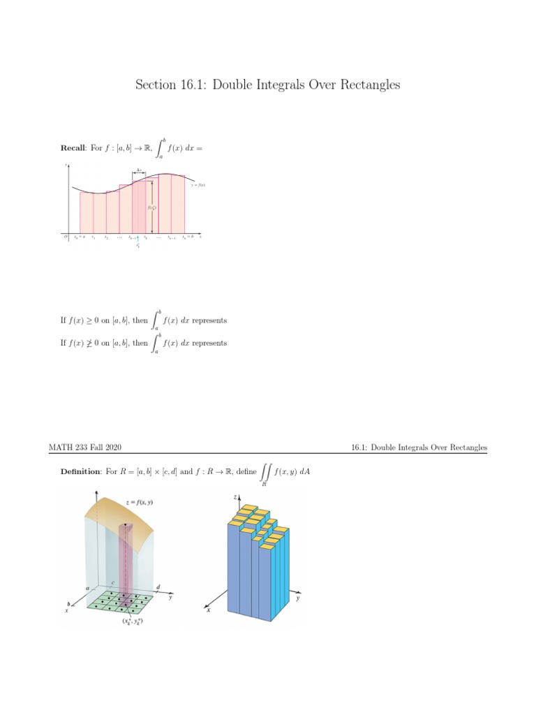 Double Integrals Over Rectangles Explained | PDF | Integral | Mathematical Concepts