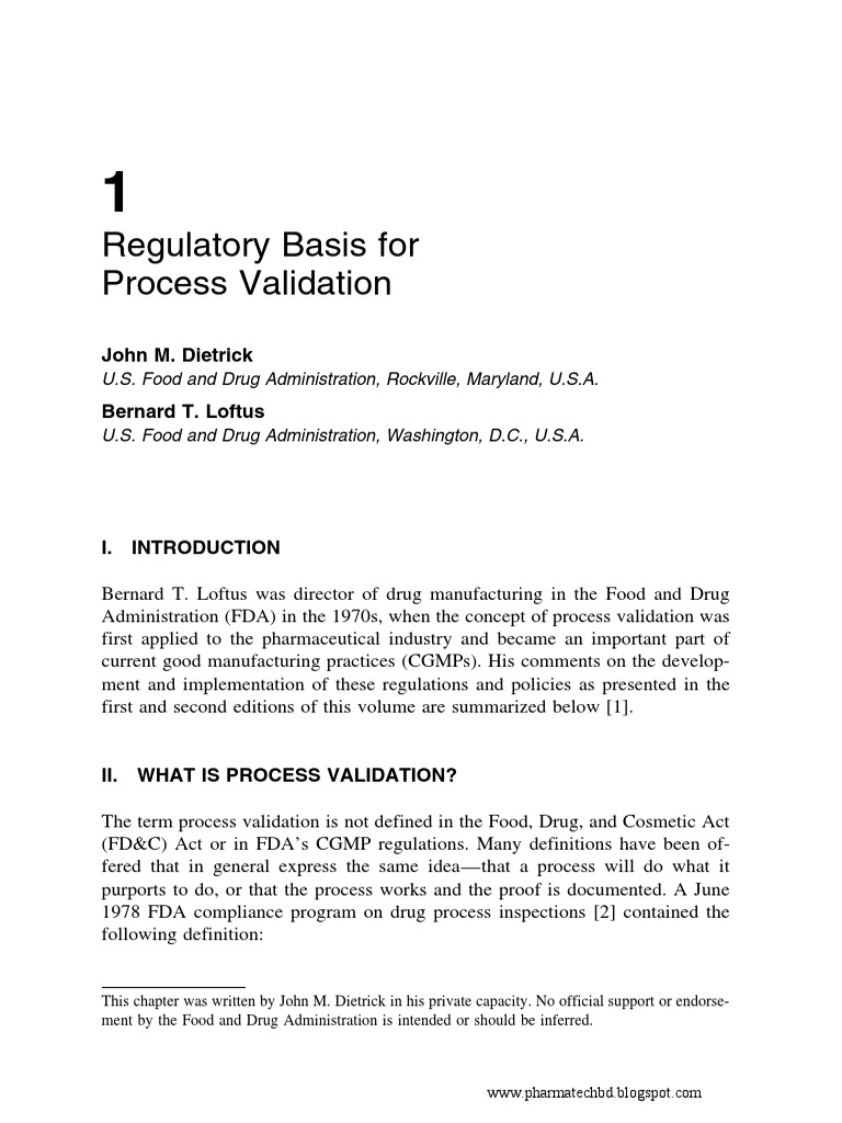 Process Validation | PDF | Food And Drug Administration | Verification ...