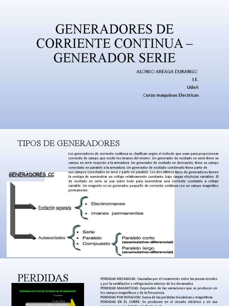Generador Serie | PDF | Generador eléctrico | Inductor