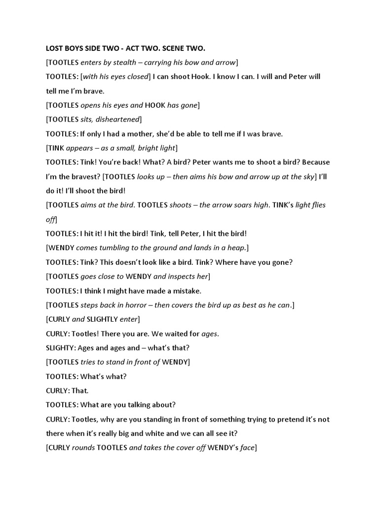 LB Side Two - Act Two Scene Two | PDF | Lost Boys (Peter Pan)