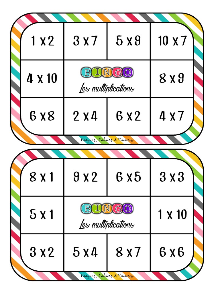 Bingo Des Multiplications | PDF