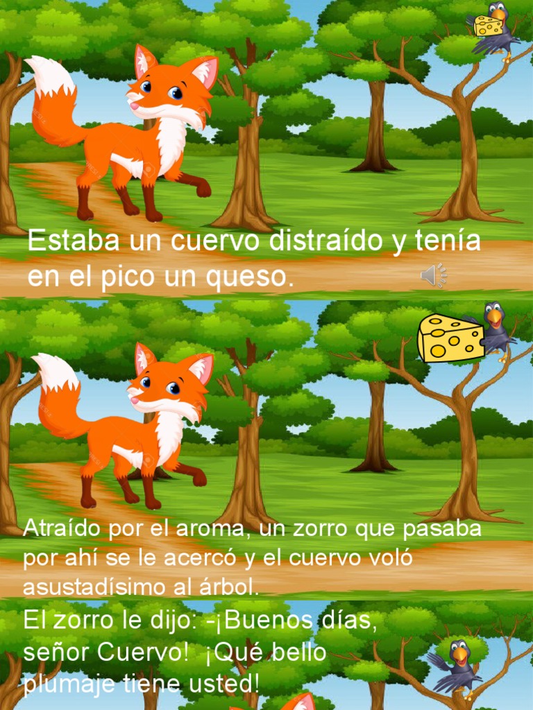 EL CUERVO Y EL ZORRO Cuento | PDF